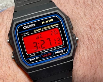 Casio F91W Custom Mod With Color Screen Mod Water Resistant Watch - Etsy