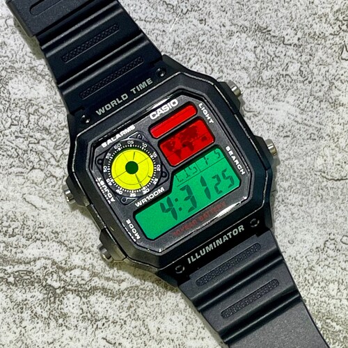 Custom Silver Casio World Time Watch With Color Screen Mod - Etsy