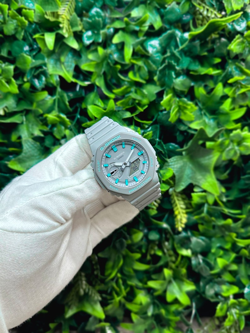 G-shock Casioak grey Sky Grey/blue Hand Painted - Etsy