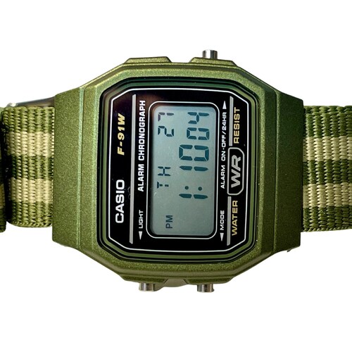 Custom Green Casio Watch on Green Strap W/ Silver Hardware - Etsy