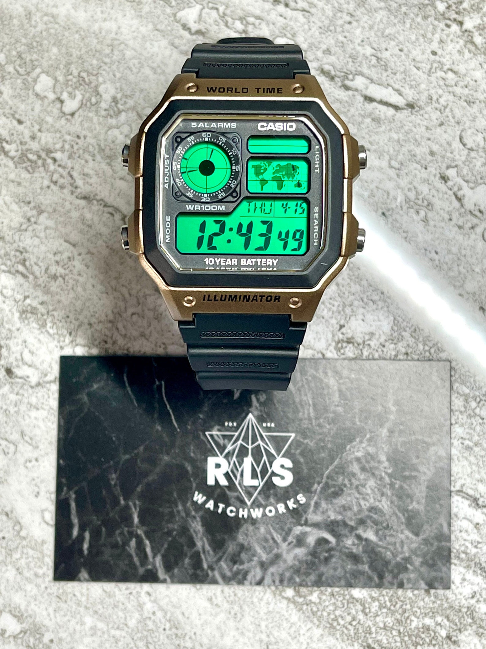 Custom Gold Casio World Time Watch With Color Screen Mod pick Your ...