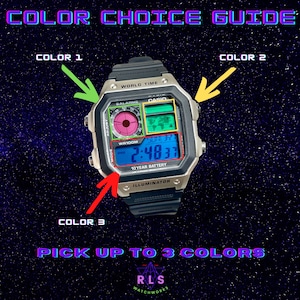 Custom Silver Casio World Time Watch With Color Screen Mod (pick Your ...