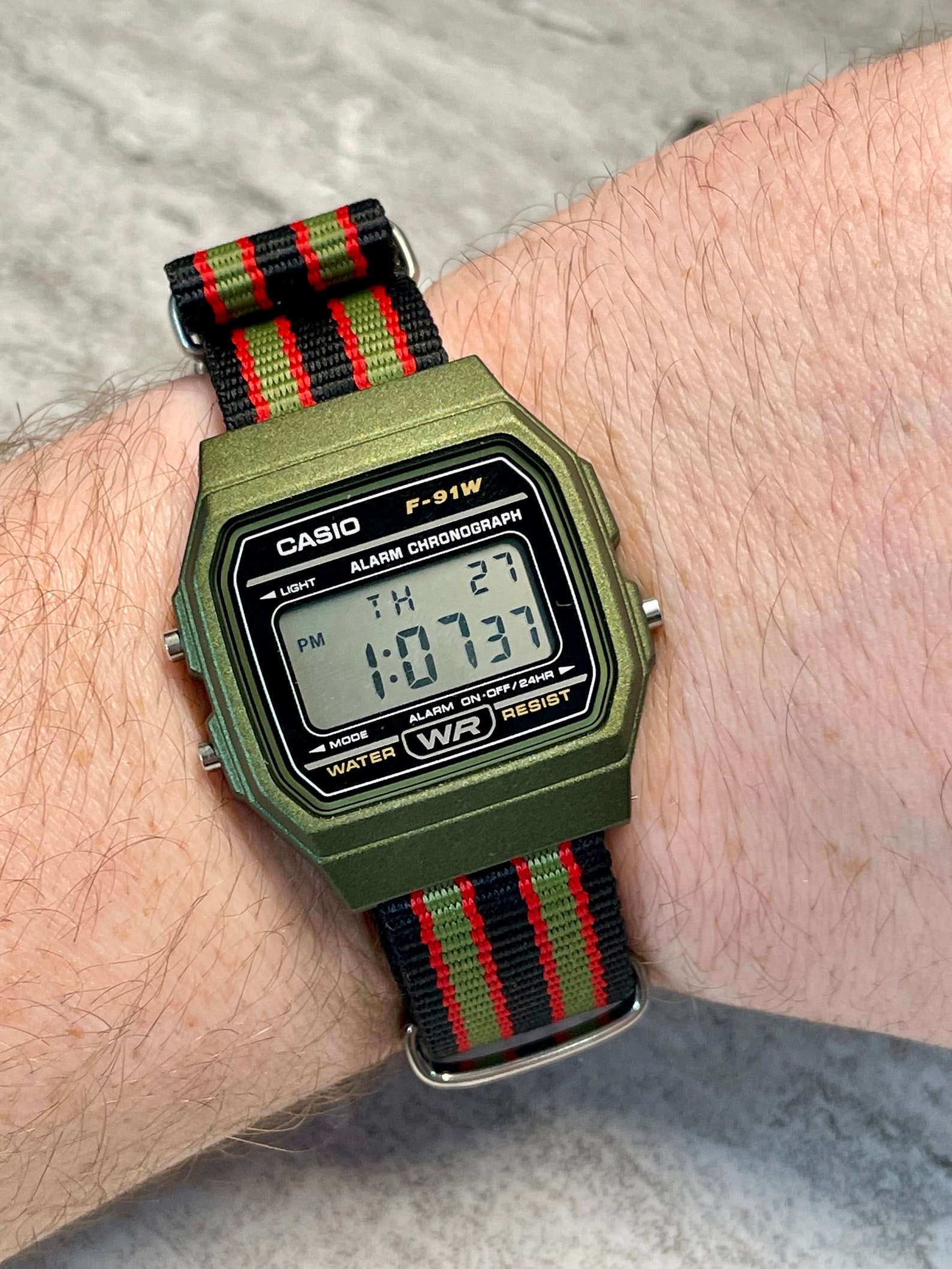 Custom Green Casio Watch on Bond Strap - Etsy