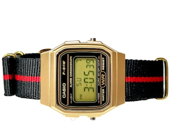 Custom Gold Casio Watch on Black Strap | Etsy