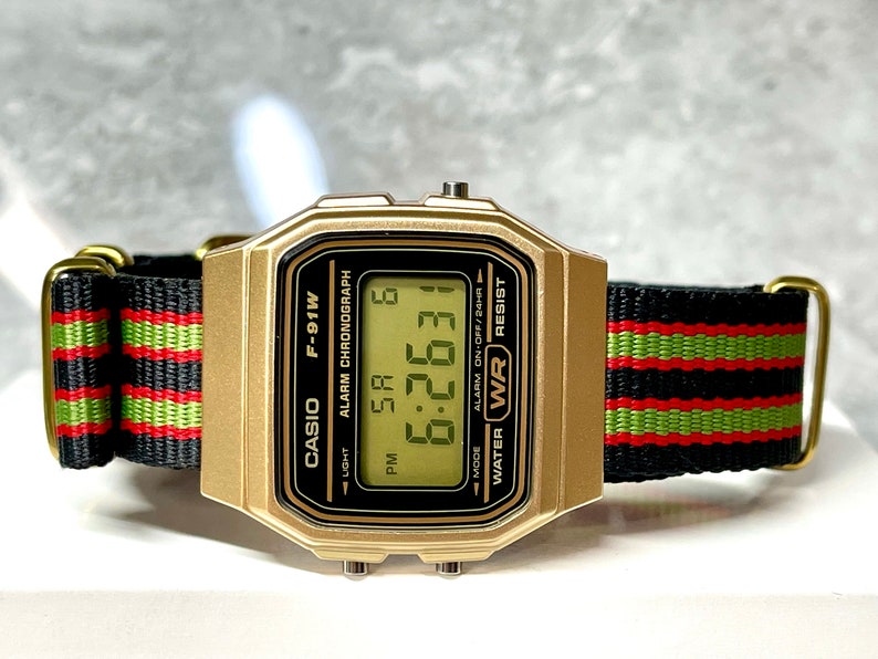 Custom Gold Casio Watch on Bond Strap - Etsy