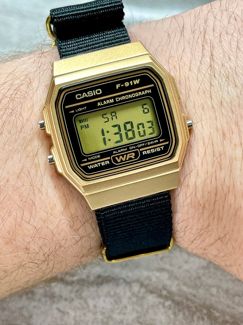 Custom Gold Casio Watch on Black Strap | Etsy
