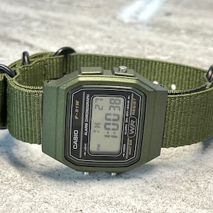 Custom Green Casio Watch on Green Strap W/ Black Hardware - Etsy