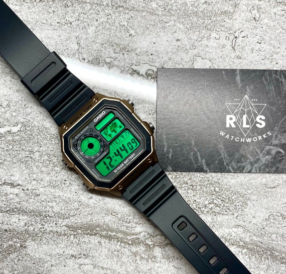 Custom Gold Casio World Time Watch With Color Screen Mod pick - Etsy
