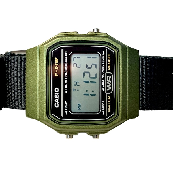 Casio F91w Green - Etsy