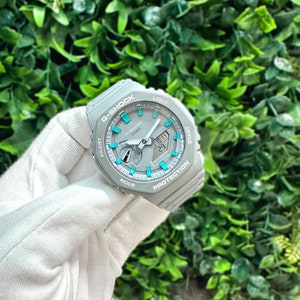 G Shock Casioak "cloudy Sky" - Grey/blue Hand Painted Genuine Casio ...