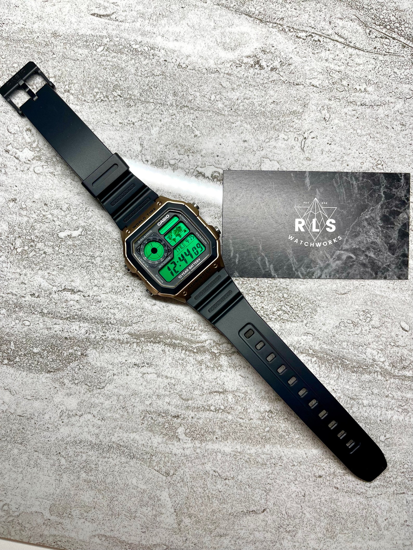 Custom Gold Casio World Time Watch With Color Screen Mod pick - Etsy