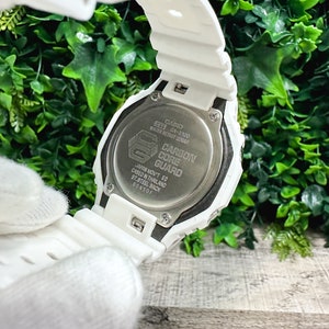 G Shock Casioak "white Sky" - White/blue Hand Painted Genuine Casio ...