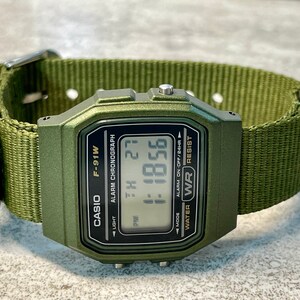 Custom Green Casio Watch on Green Strap W/ Silver Hardware - Etsy