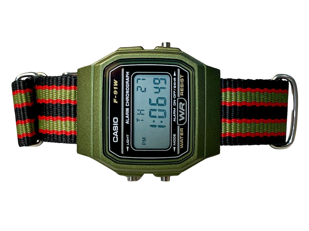 Custom Green Casio Watch on Bond Strap - Etsy