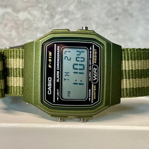 Custom Green Casio Watch on Green/light-green Strap | Etsy