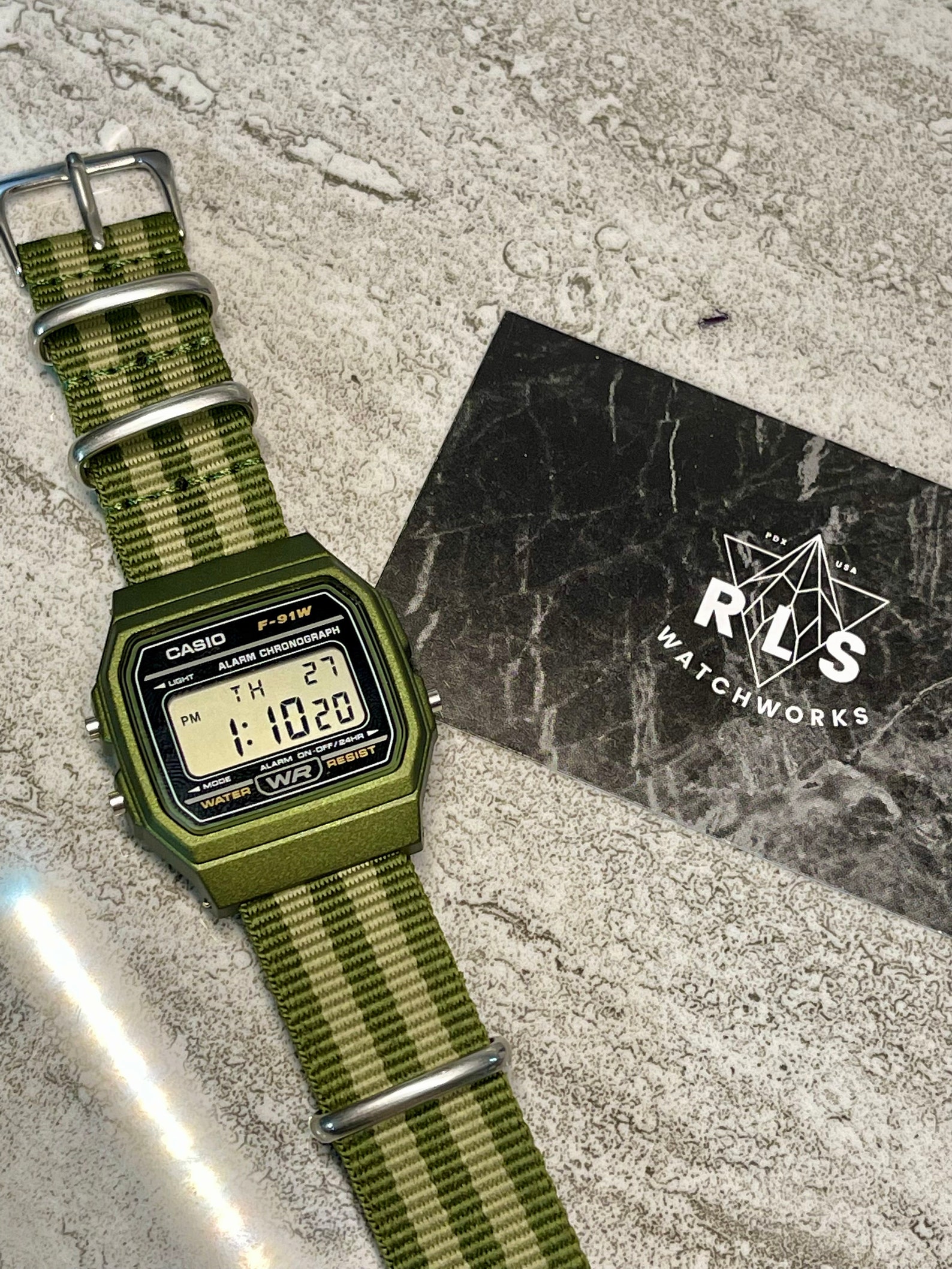 Custom Green Casio Watch on Green/light-green Strap - Etsy