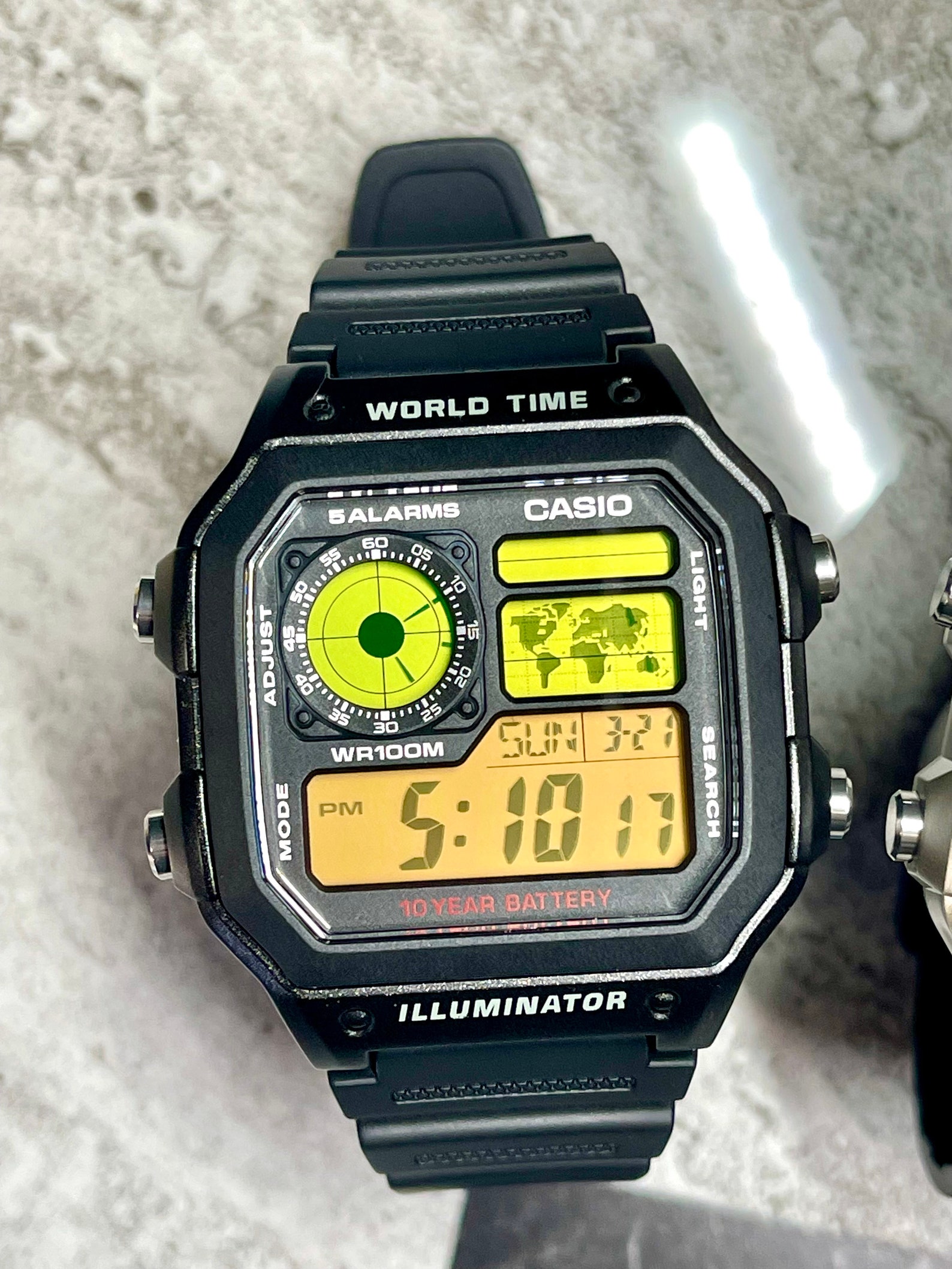 Custom Black Casio World Time Watch With Color Screen Mod | Etsy