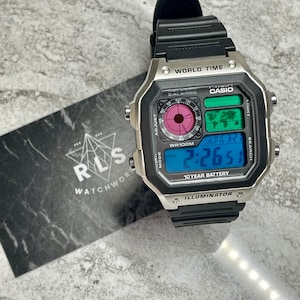 Custom Casio World Time Watch, Silver, Black, Gold With Color Screen ...