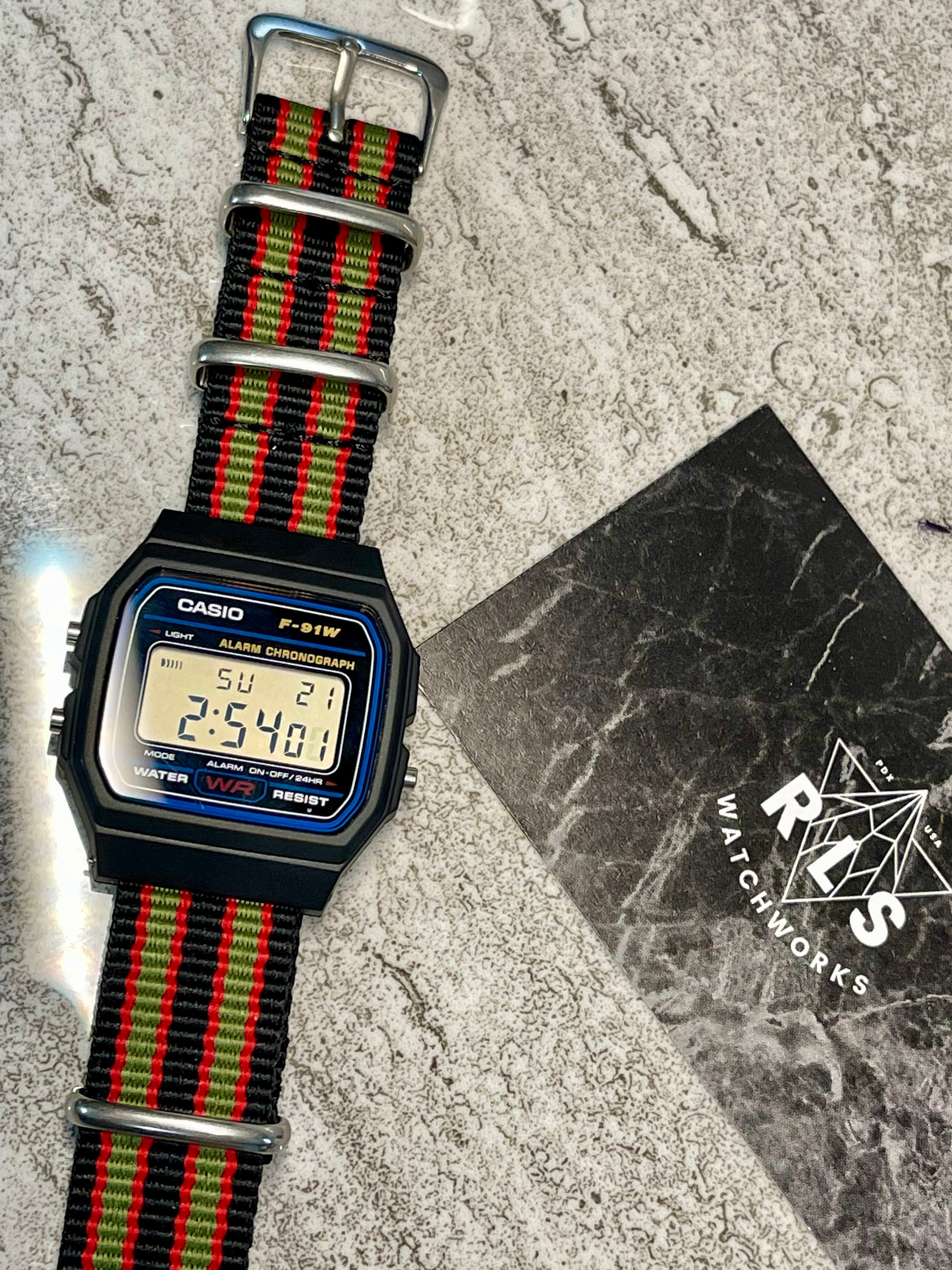 Custom Black Casio Watch on Bond Strap - Etsy