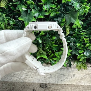 G Shock Casioak "white Sky" - White/blue Hand Painted Genuine Casio ...