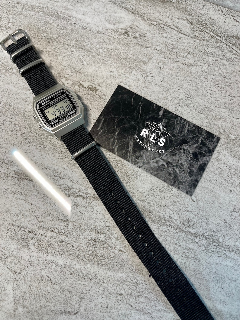 Custom Silver and Black Casio Watch on Black Strap W/ Silver - Etsy