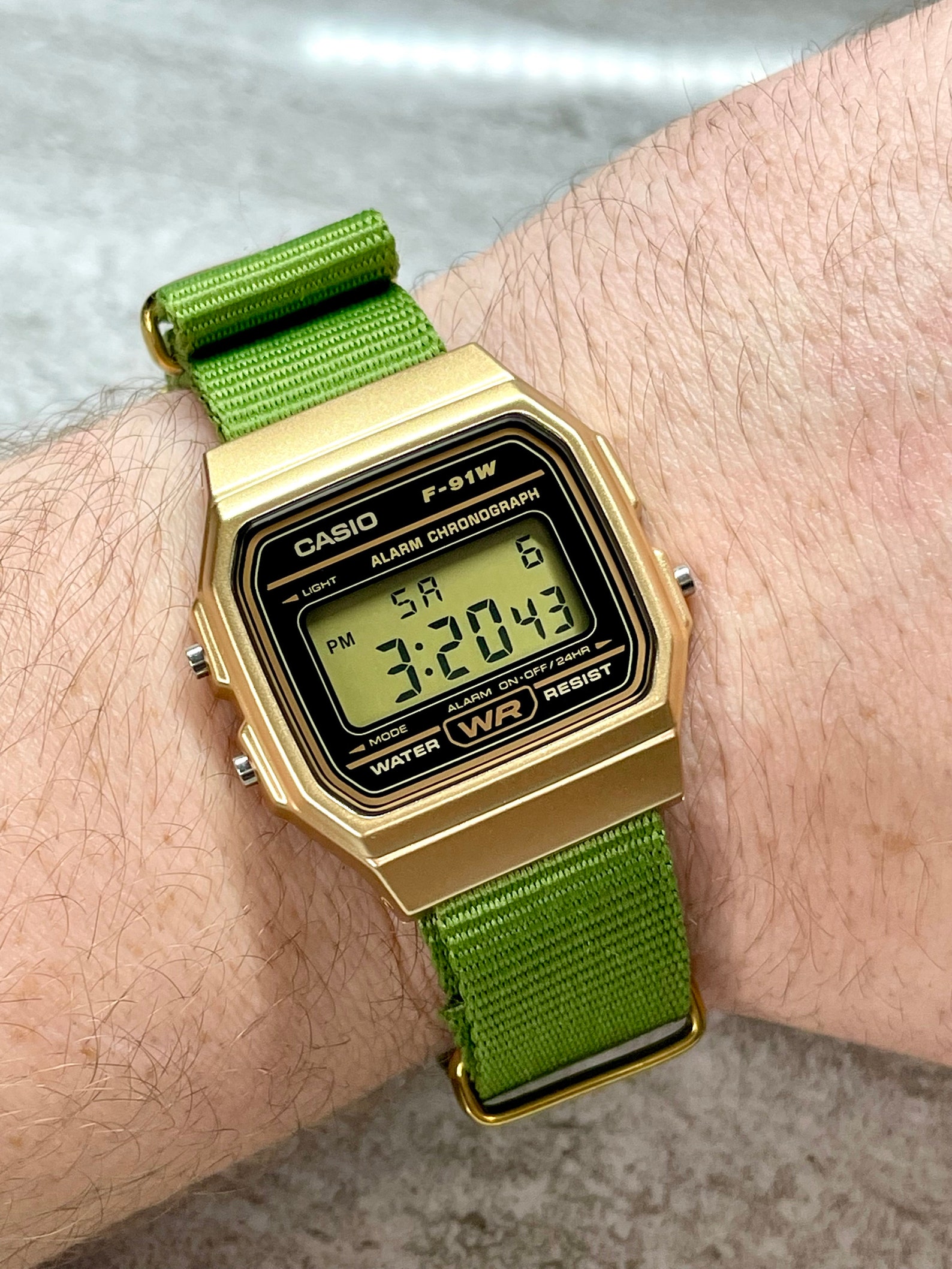 Custom Gold Casio Watch on Green Strap - Etsy