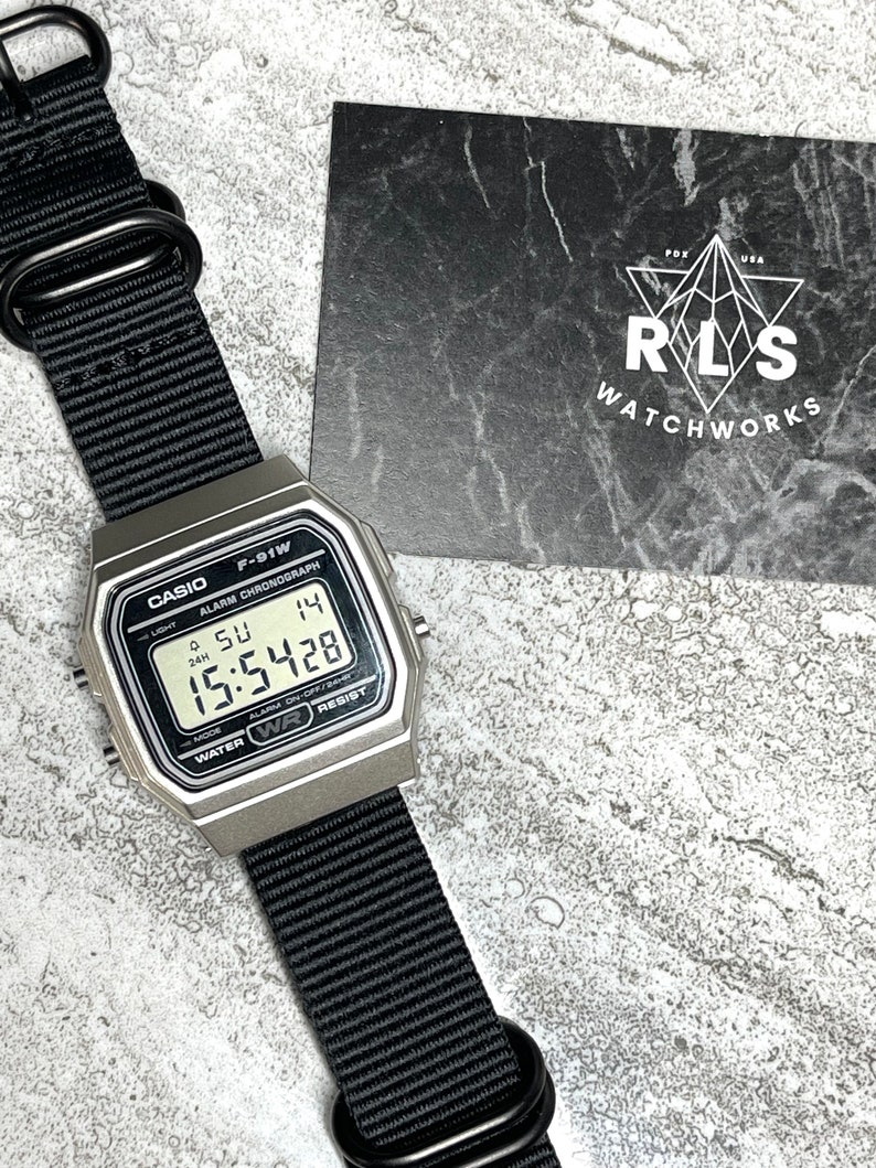 Custom Silver and Black Casio Watch on Black Strap W/ Black | Etsy