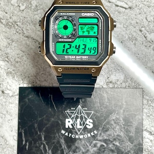 Custom Casio World Time Watch, Silver, Black, Gold With Color Screen ...