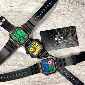 Custom Silver Casio World Time Watch With Color Screen Mod | Etsy