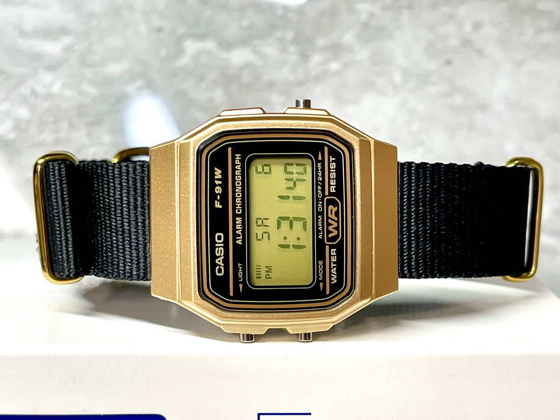 Custom Gold Casio Watch on Black Strap | Etsy