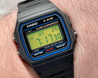 Custom Black Casio Watch With Red Screen Color Mod | Etsy