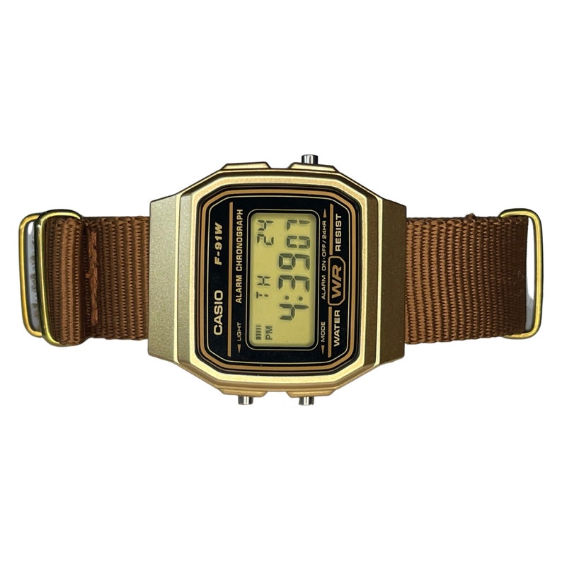 Custom Gold Casio Watch on Brown Strap - Etsy