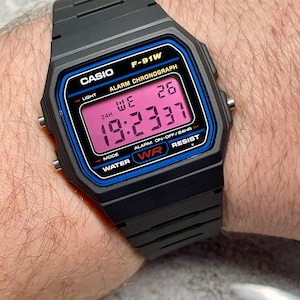 Custom Black Casio Watch With Color Screen Mod (pick Your Color) - Etsy ...