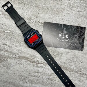 Custom Black Casio Watch With Red Screen Color Mod - Etsy
