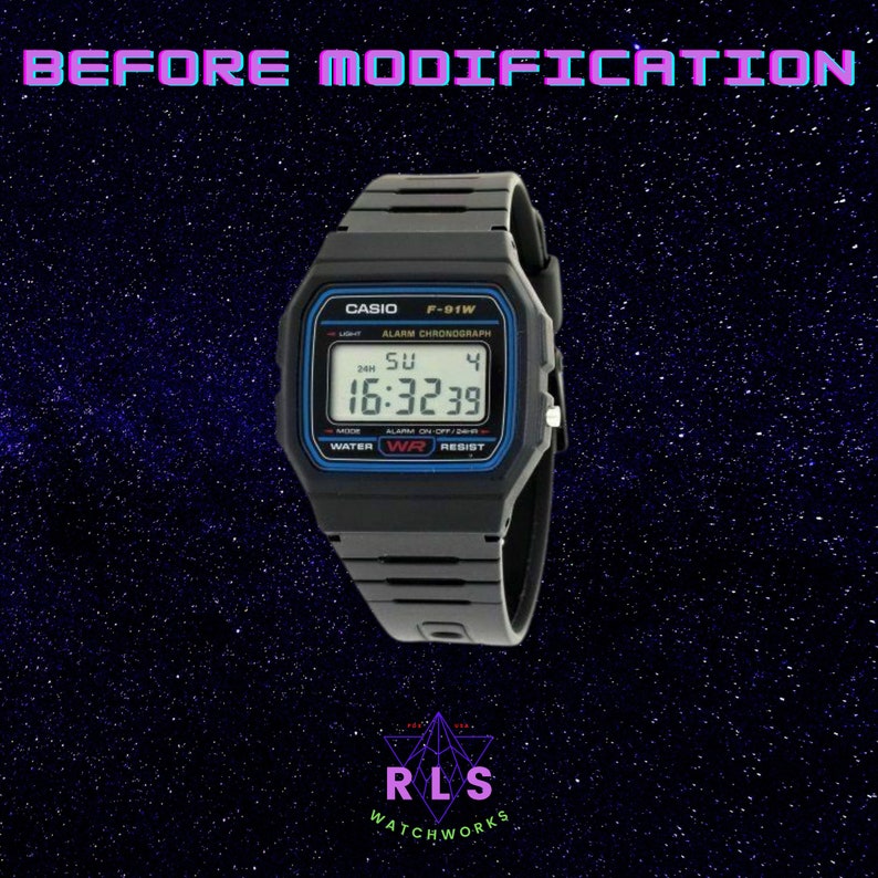 Custom Black Casio Watch With Red Screen Color Mod - Etsy