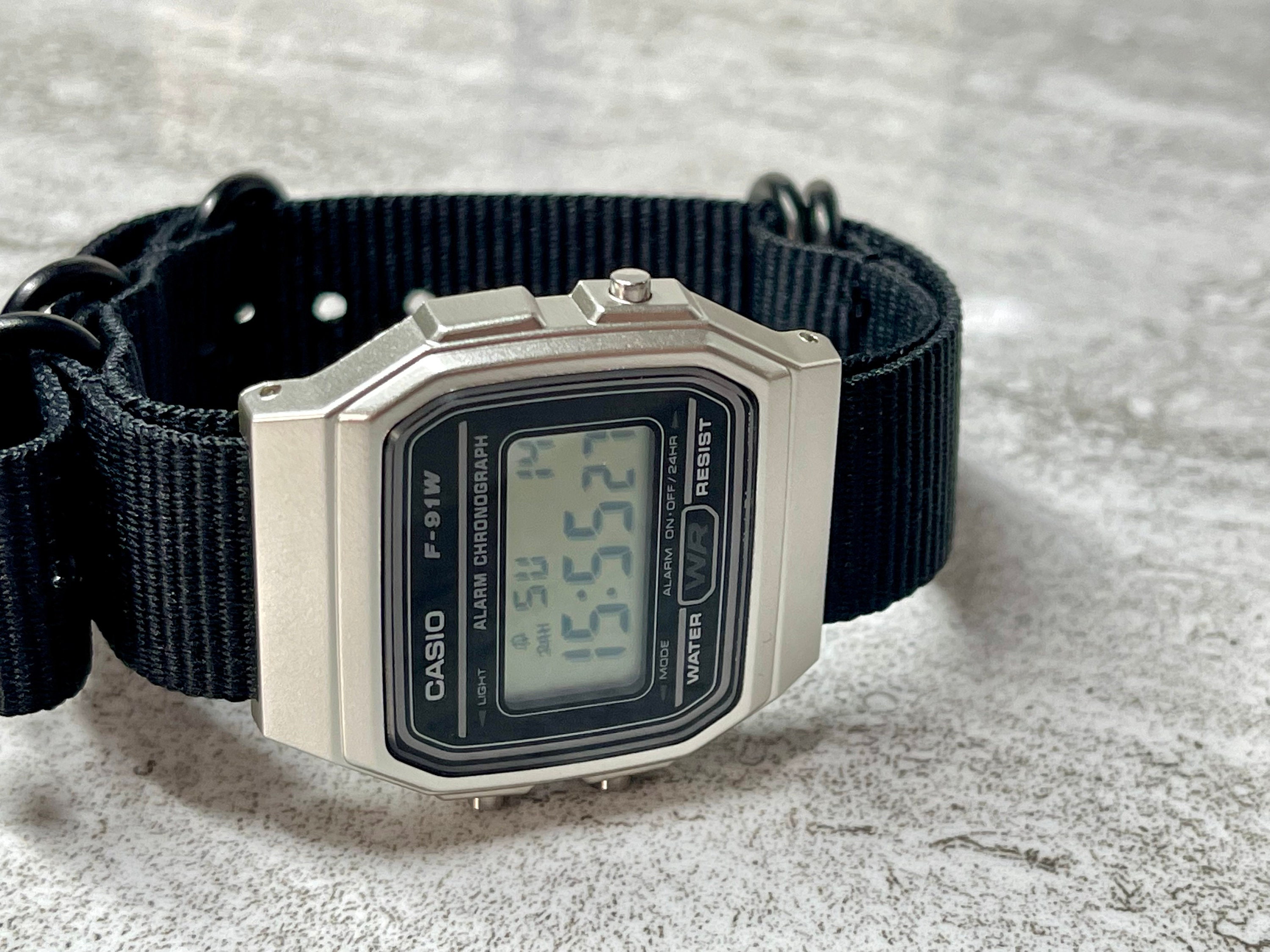 Custom Silver and Black Casio Watch on Black Strap W/ Black - Etsy