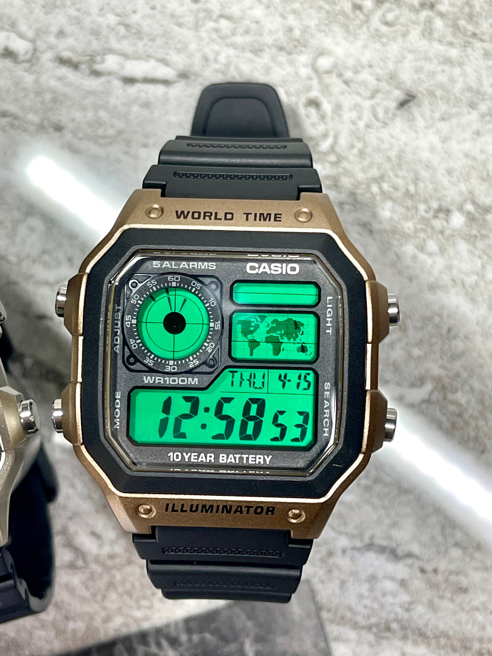 Custom Gold Casio World Time Watch With Color Screen Mod pick Your ...