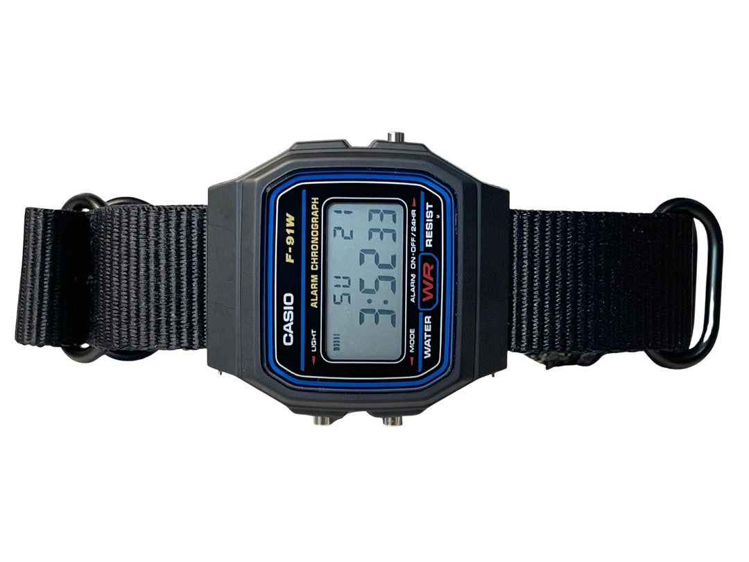 Custom Black Casio Watch on Black Strap W/ Black Hardware - Etsy