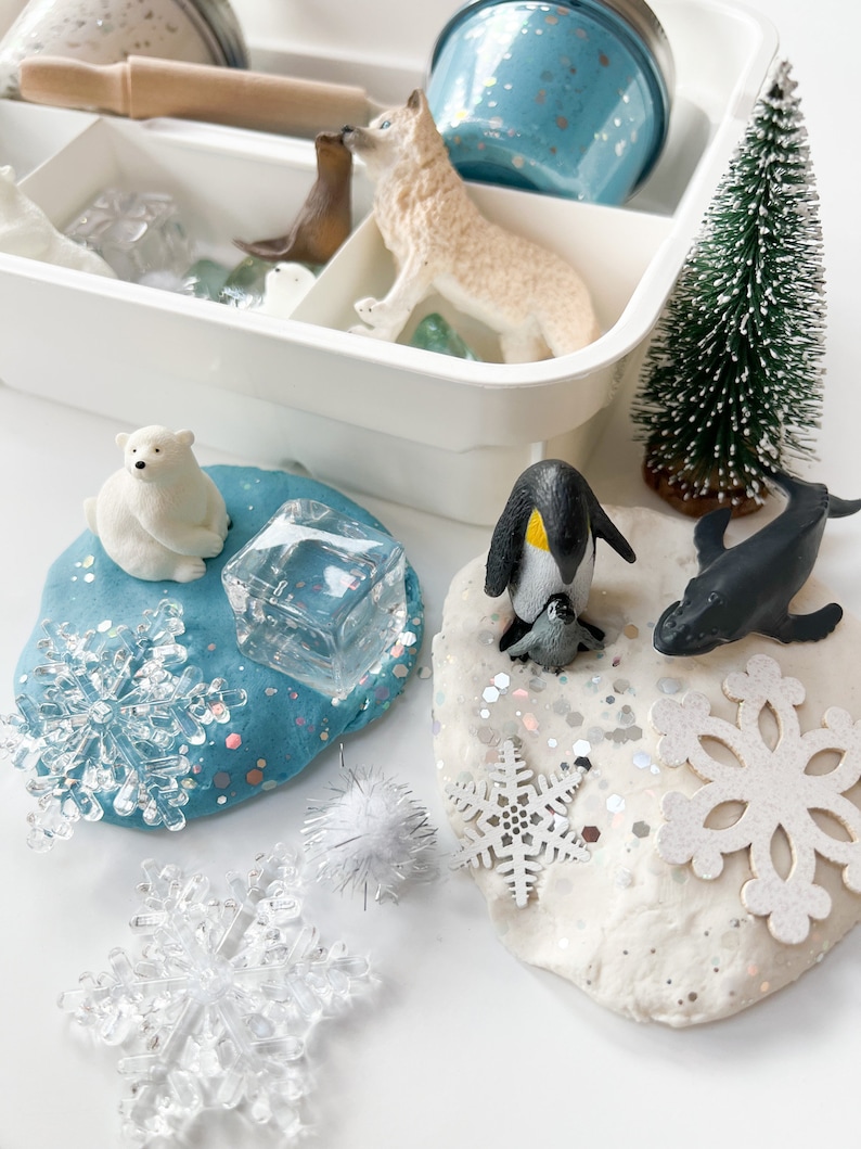 Arctic Animals Play Dough Kit Winter Play Dough Kit Animals - Etsy
