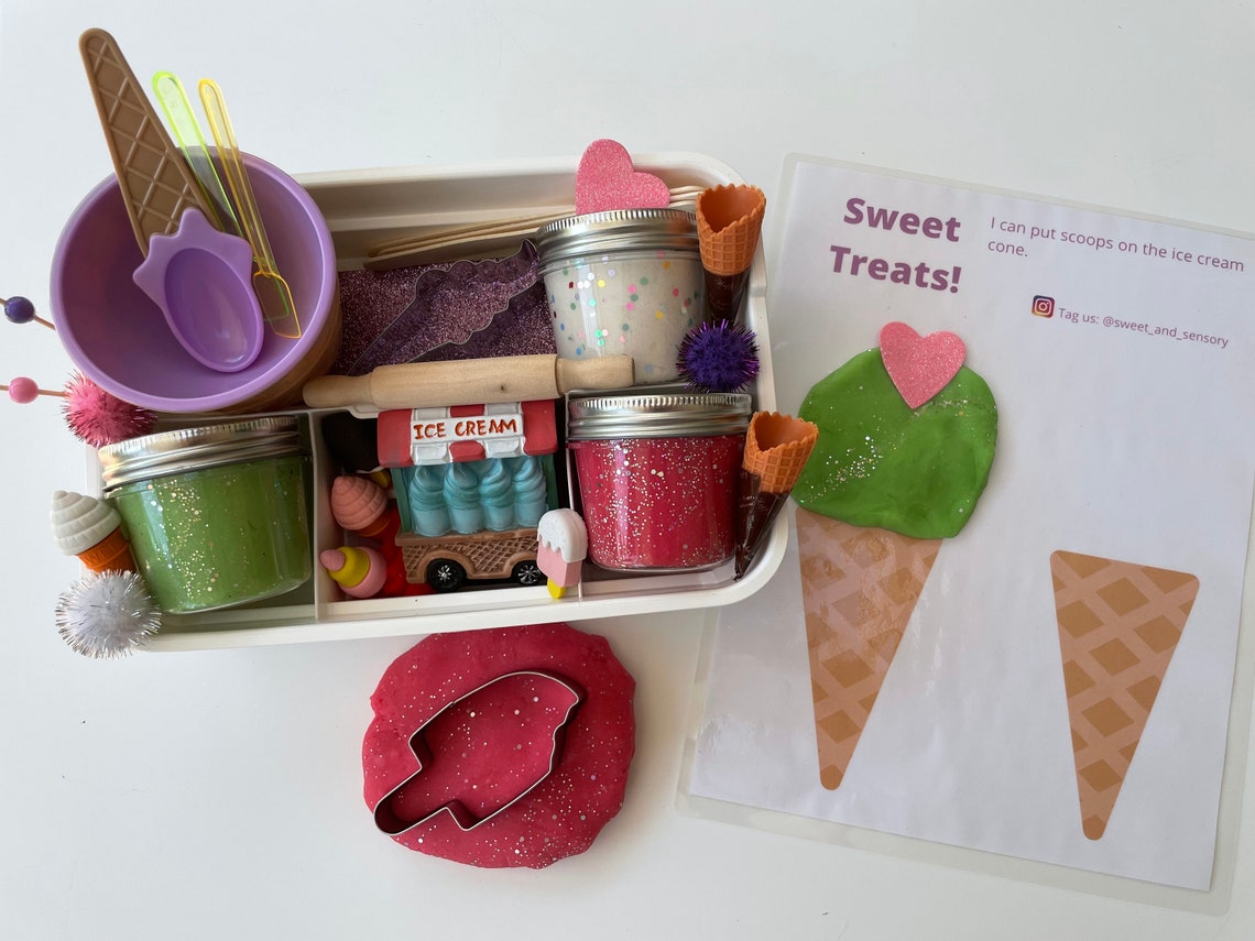 Ice Cream Playdough Kit, Ice Cream Play Dough Kit, Ice Cream Sensory ...