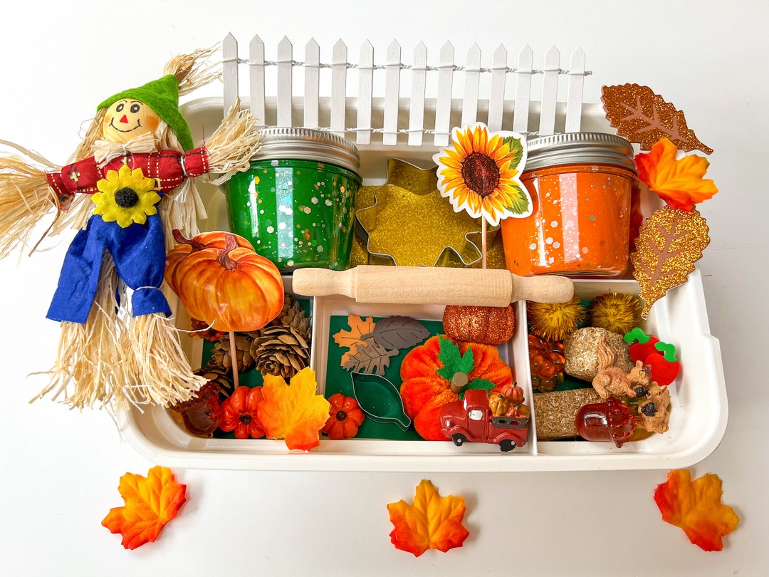 Fall Sensory Kit, Fall Playdough Kit, Fall Play Dough Kit, Pumpkin Play ...