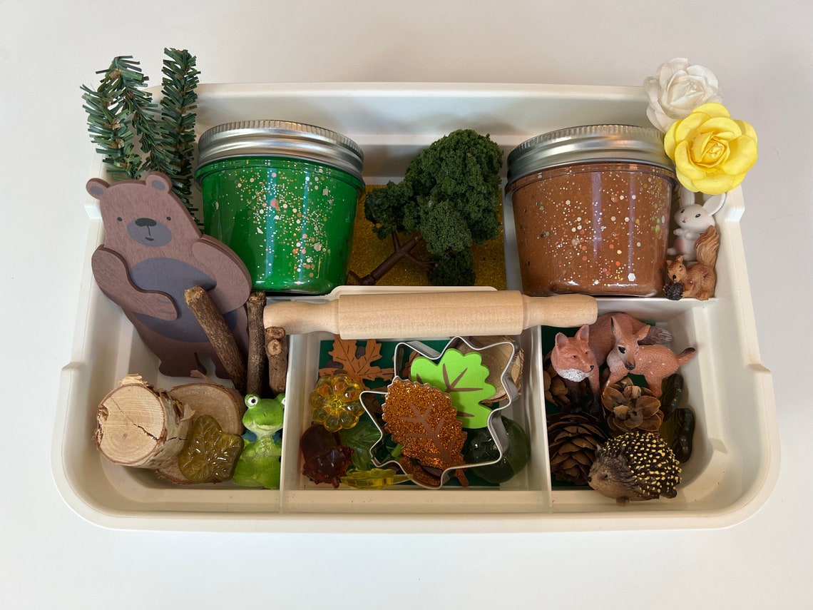 Forest Playdough Kit Woodland Animals Sensory Kit Playdough - Etsy