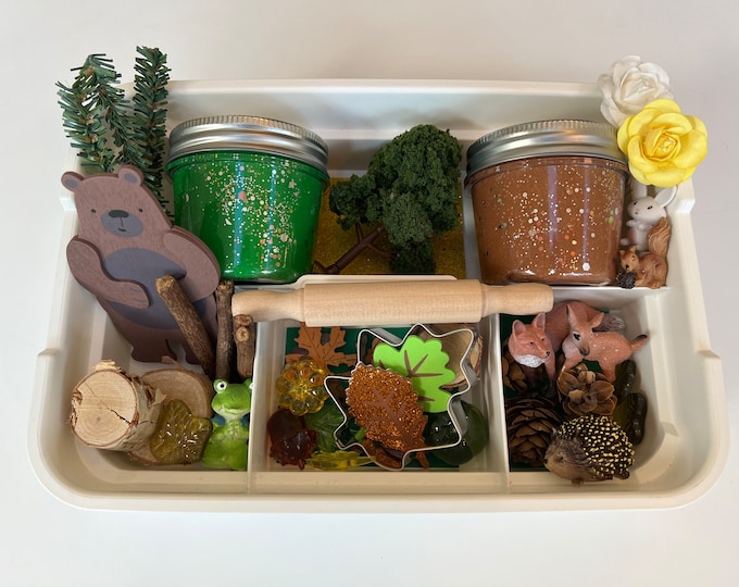 Forest Playdough Kit, Woodland Animals Sensory Kit, Playdough Kit ...