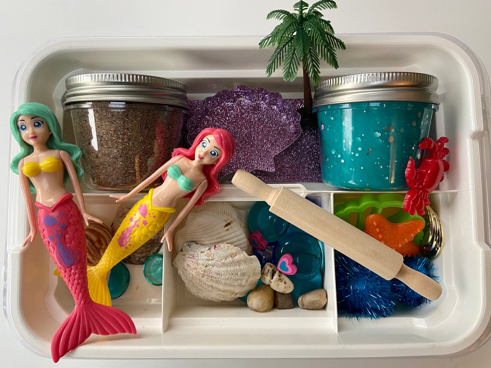 Mermaid Play Dough Kit Mermaid playdough sensory kit under | Etsy