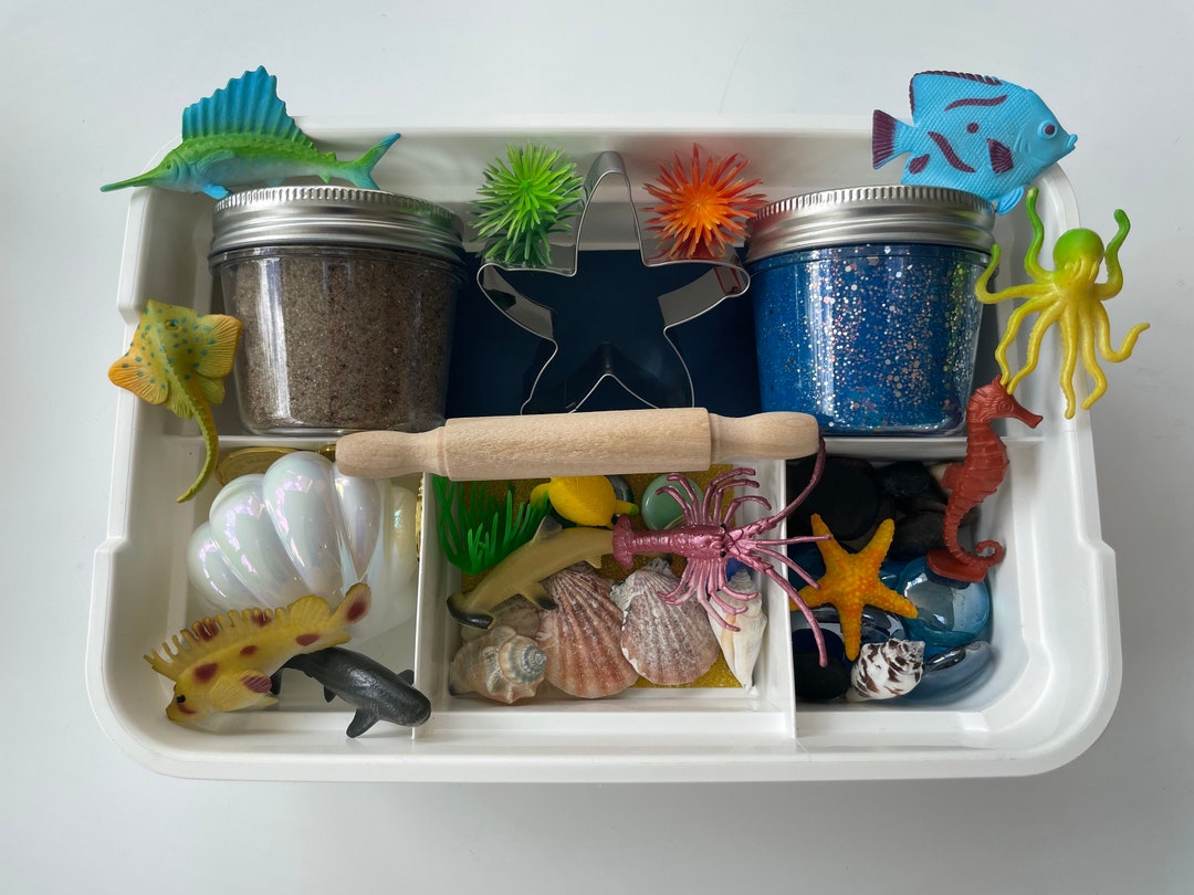 Ocean Play Dough Kit, Under the Sea Sensory Kit, Ocean Playdoh, Sharks ...