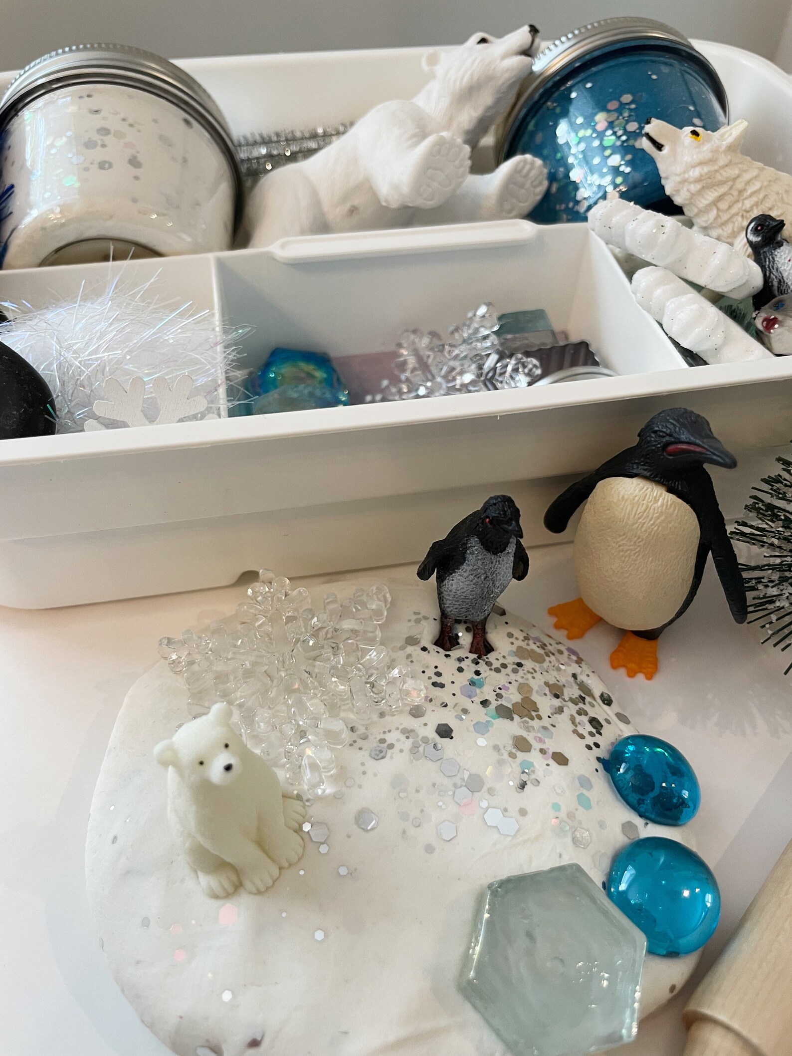 Arctic Animals Play Dough Kit Winter Play Dough Kit Animals | Etsy