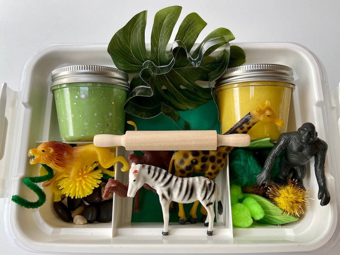 Jungle Safari Play Dough Kit Safari Playdough kit Wild | Etsy