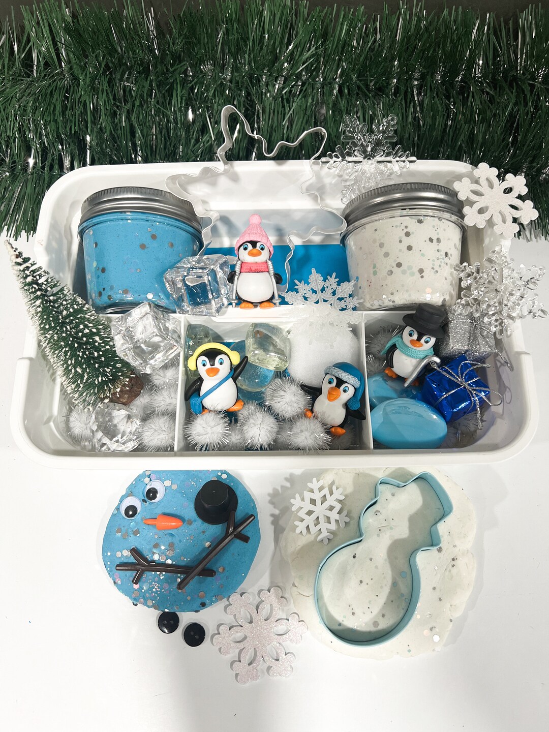 Penguin Party Playdough Kit, Winter Sensory Kit, Winter Playdoh ...