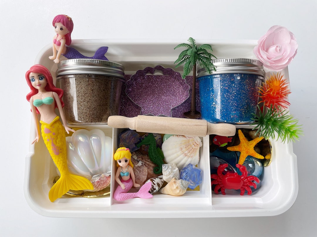 Mermaid Play Dough Kit, Mermaid Playdough, Sensory Kit, Under the Sea ...