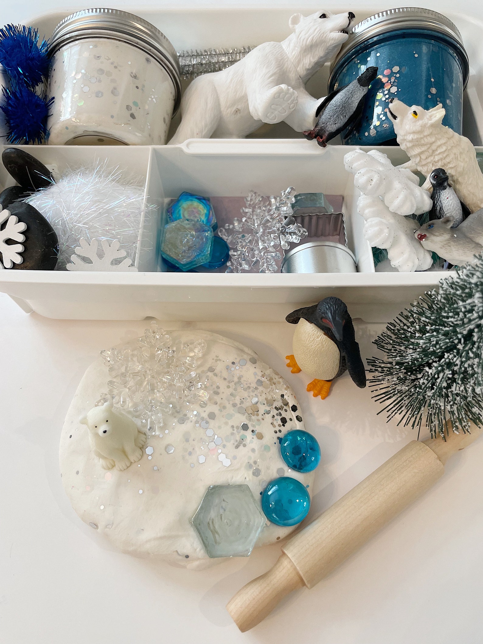 Arctic Animals Play Dough Kit Winter Play Dough Kit Animals | Etsy